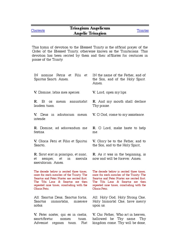 Trisagium Angelicum LATIN - ENGLISH | PDF | Worship | Christian Prayer