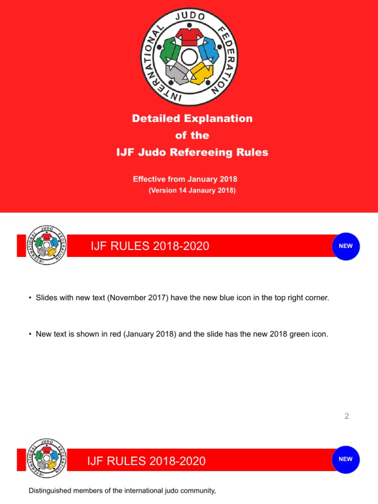 IJF Judo Refereeing Rules Explained 2018 | PDF | Judo | Mixed Martial ...