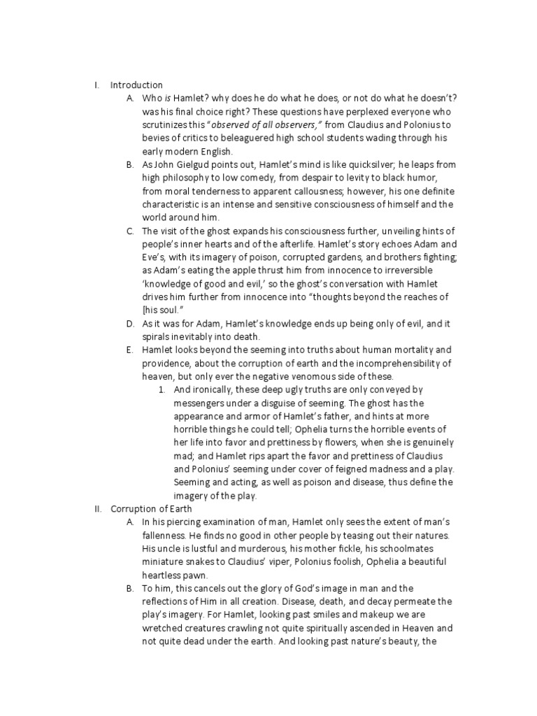 Hamlet's Inner Turmoil Explored | PDF | Hamlet | William Shakespeare