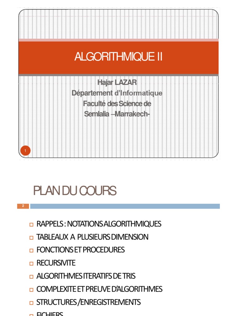 Cours Complet Algorithmique II | PDF | Structure de contrôle | Variable ...