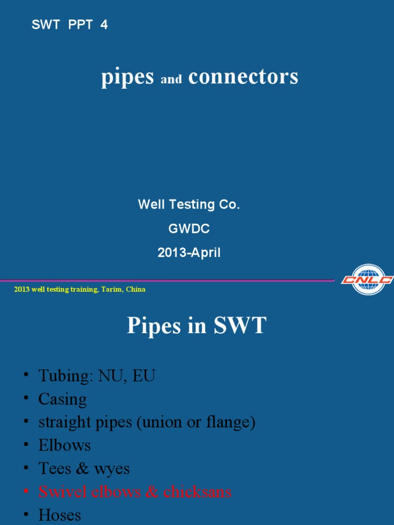 Pipes Connectors: SWT PPT 4 | PDF | Pipe (Fluid Conveyance ...