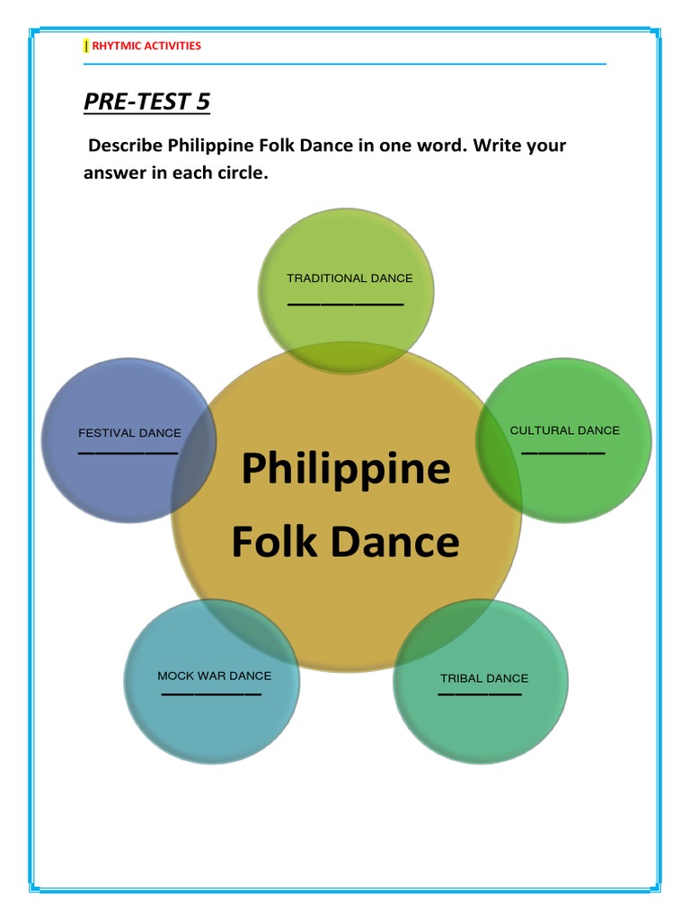 Philippine Folk Dance: Pre-Test 5 | PDF