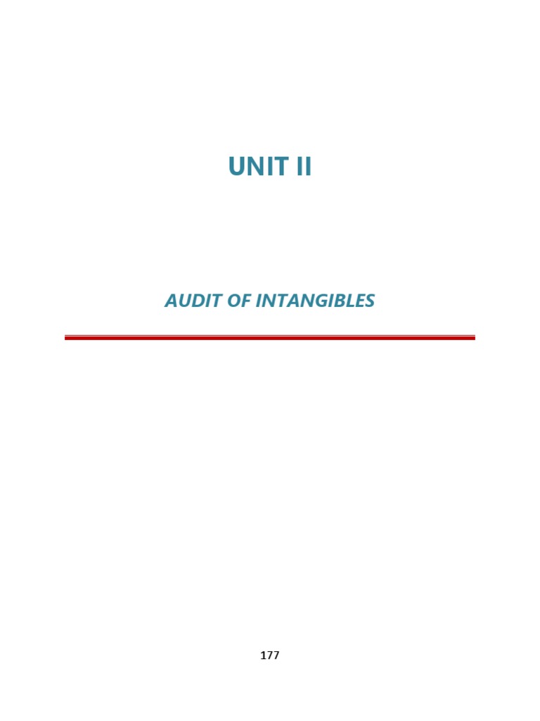 Unit Ii: Audit of Intangibles | PDF | Goodwill (Accounting ...