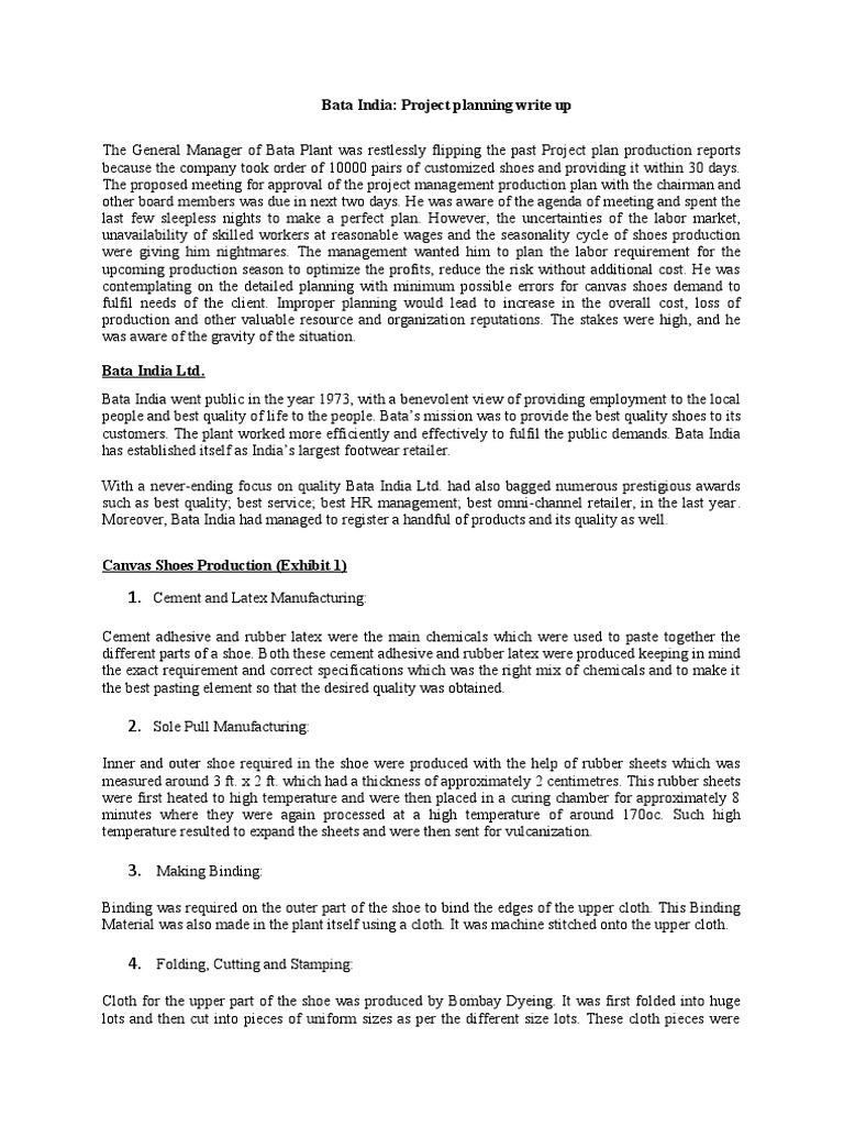 Team 6 - Bata - Project Plan Write Up - 5 | PDF | Sheet Metal | Natural ...