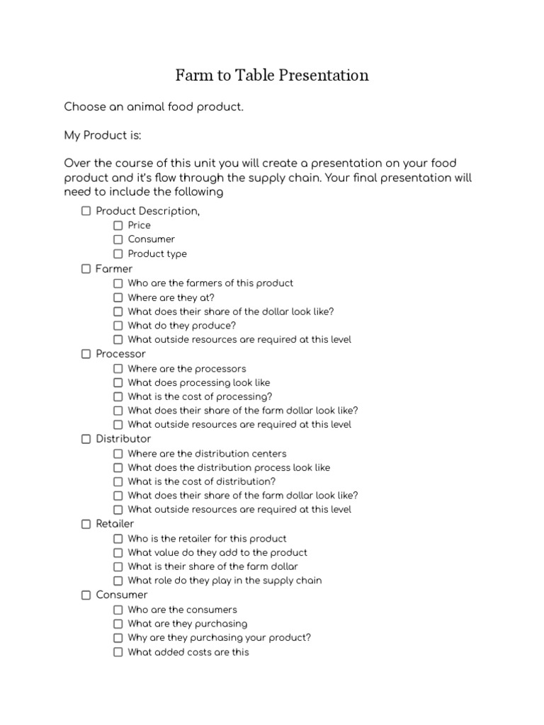 Farm To Table Presentation | PDF