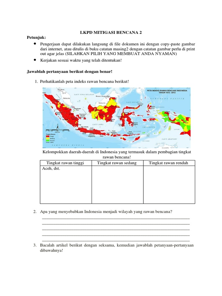 LKPD Mitigasi Bencana 2 | PDF