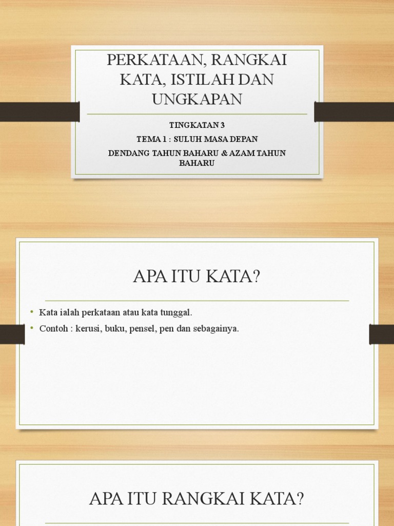 Perkataan, Rangkai Kata, Istilah Dan Ungkapan t3 | PDF