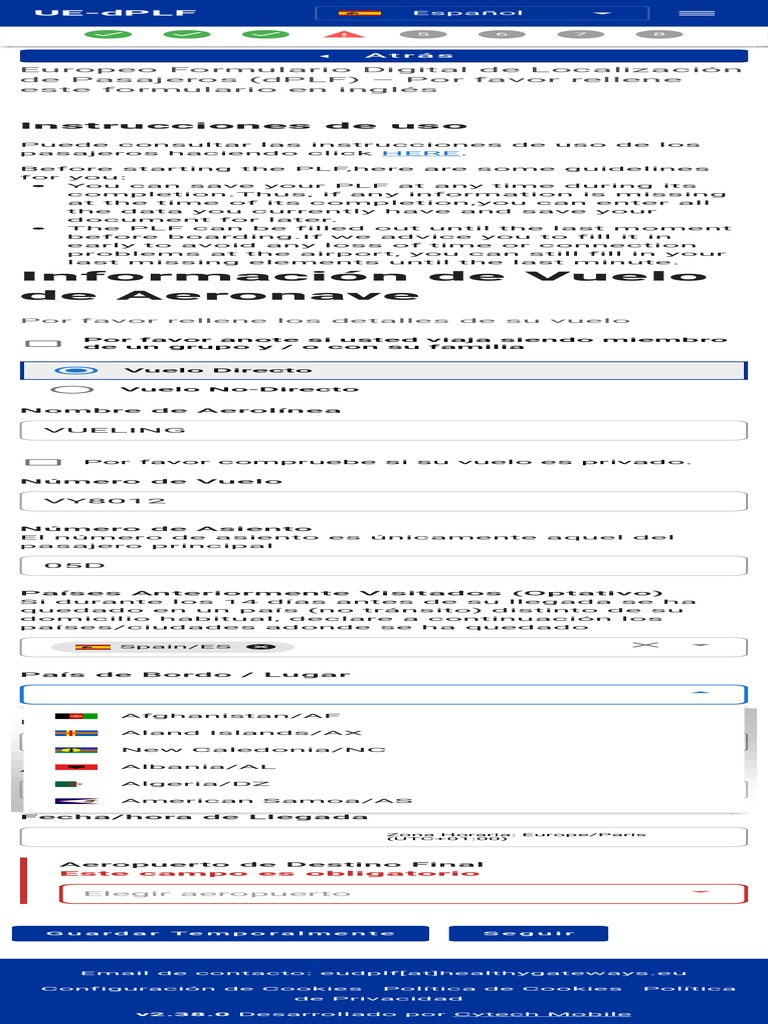 EU Digital Passenger Locator Form (DPLF) | PDF | Aviación