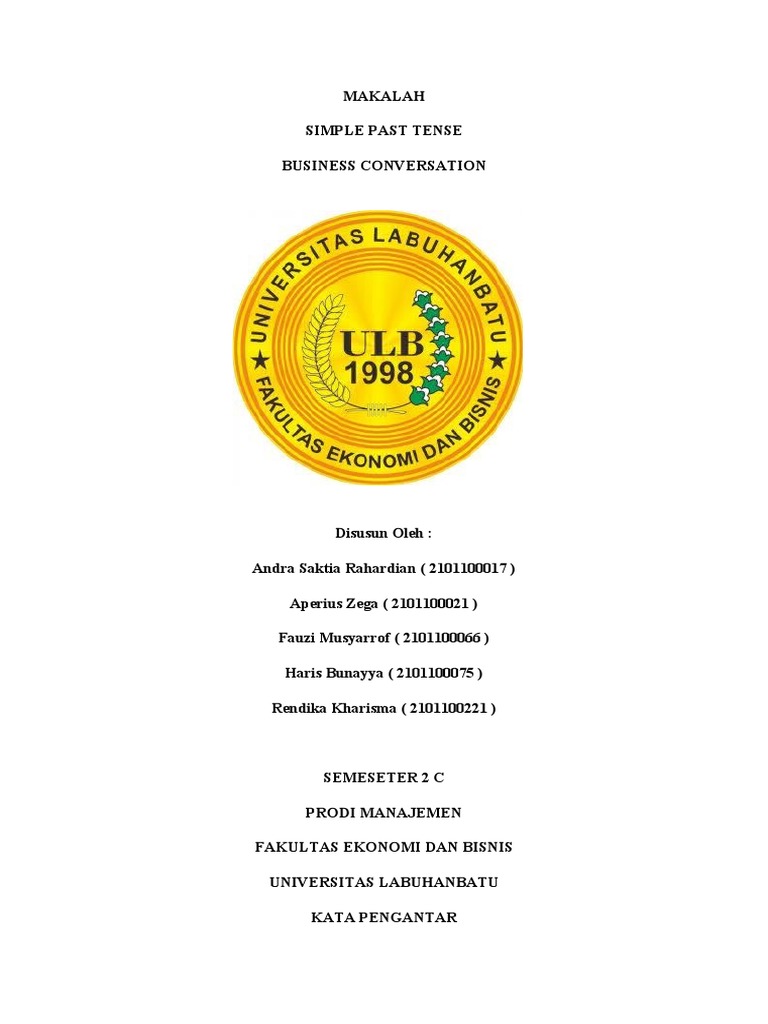Makalah Simple Past Tense Anak Ulb | PDF