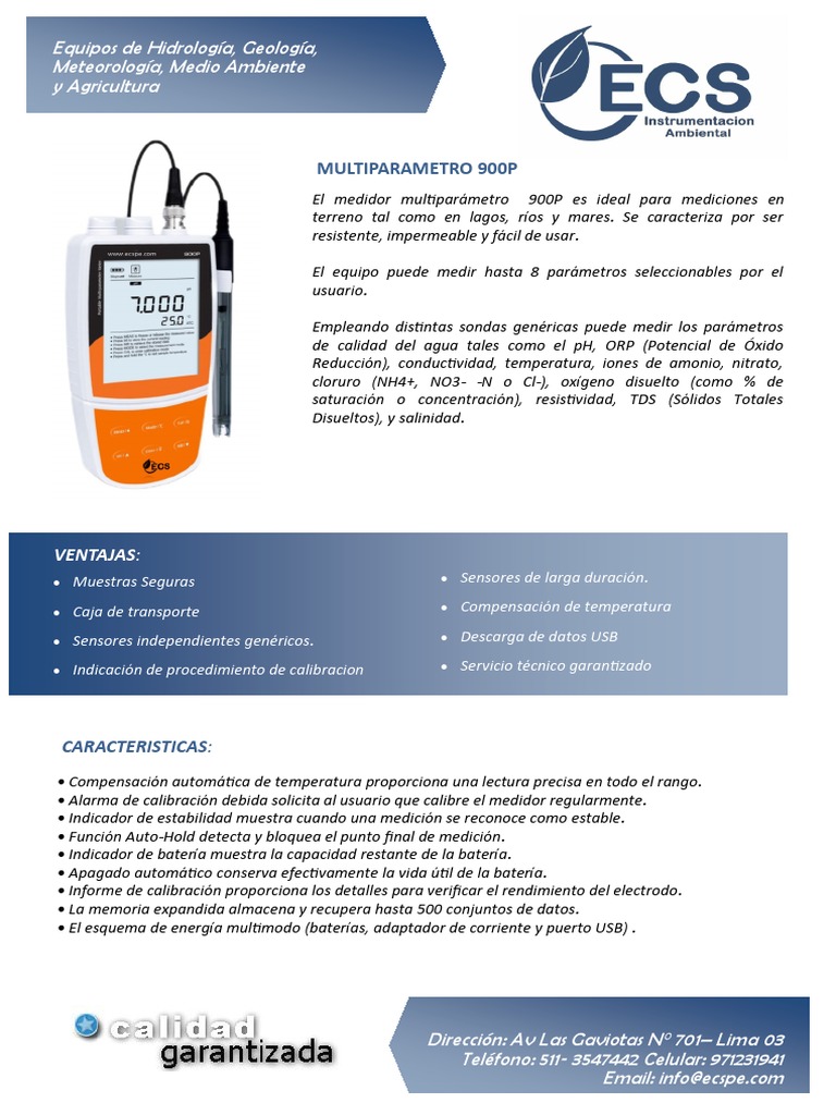 Multiparametro 900 ECS | PDF | Ciencias fisicas | Química
