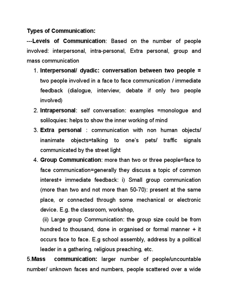 Types of Communication | PDF | Communication | Human Communication