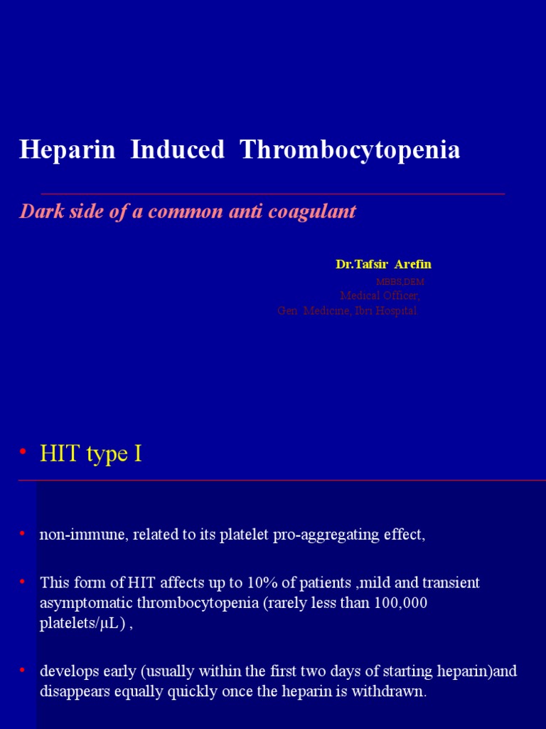 Heparin Induced Thrombocytopenia | PDF | Thrombosis | Platelet