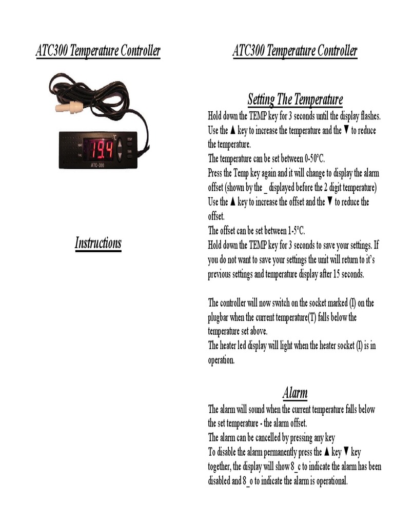 ATC300 Temperature Controller ATC300 Temperature Controller | PDF ...