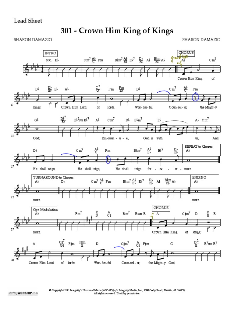 301 - Crown Him King of Kings: Lead Sheet | PDF