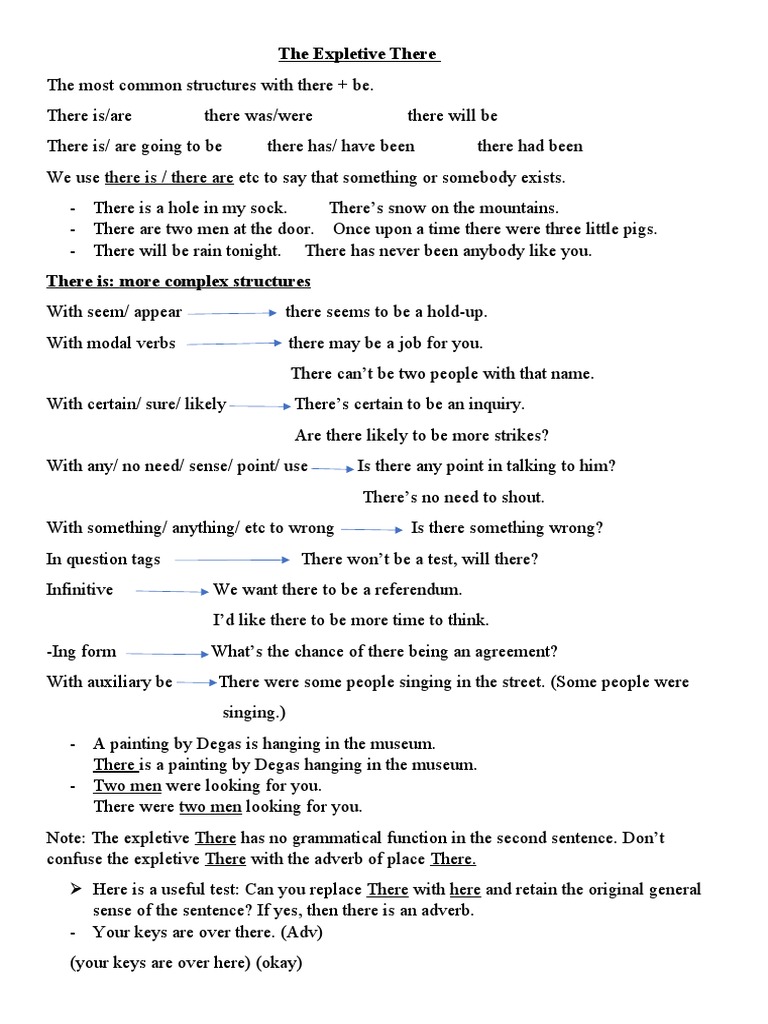 The Expletive There | PDF | Subject (Grammar) | Verb