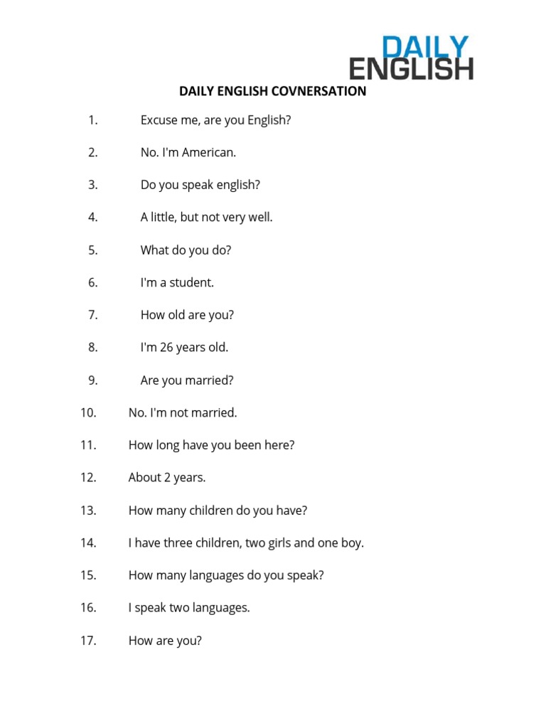 Basic English Conversation | PDF