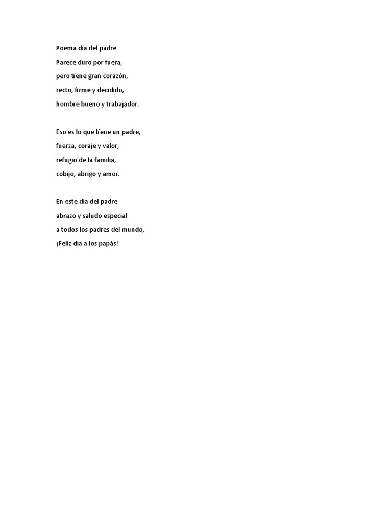 Poema Día Del Padre | PDF