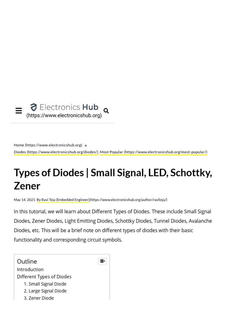 Different Types of Diodes - Their Circuit Symbols & Applications | PDF | Diode | P–N Junction