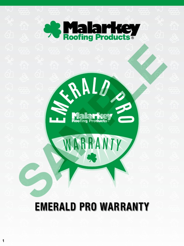 Emerald Pro Warranty Sample Malarkey | PDF | Roof | Damages