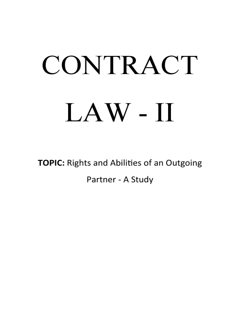 Contracts II Assignment | PDF | Partnership | Legal Liability