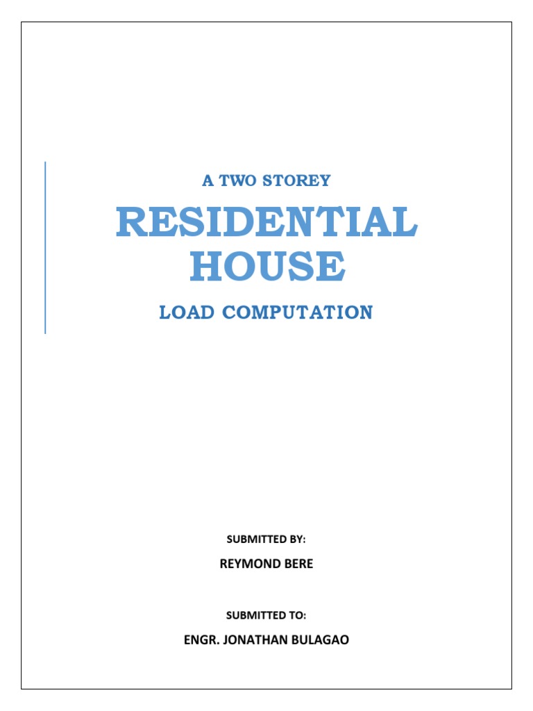 Residential House: Load Computation | PDF | Beam (Structure) | Concrete