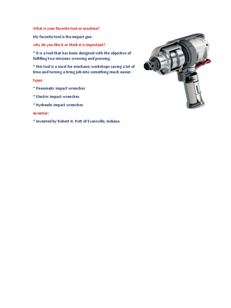 What Is Your Favorite Tool or Machine | PDF | Art | Technology ...