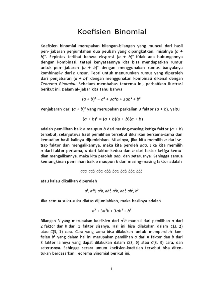 Koefisien Binomial | PDF