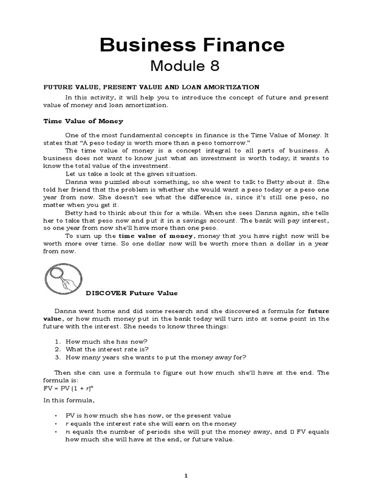Business Finance Module 8 | PDF