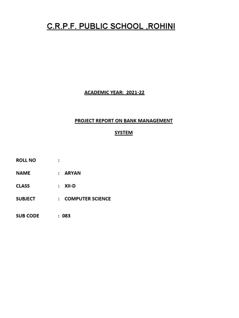 Computer Science Project Download Free Pdf Banks Databases