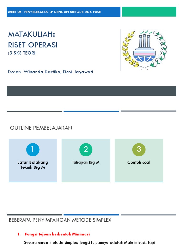 Riset Operasi Metode Big M | PDF