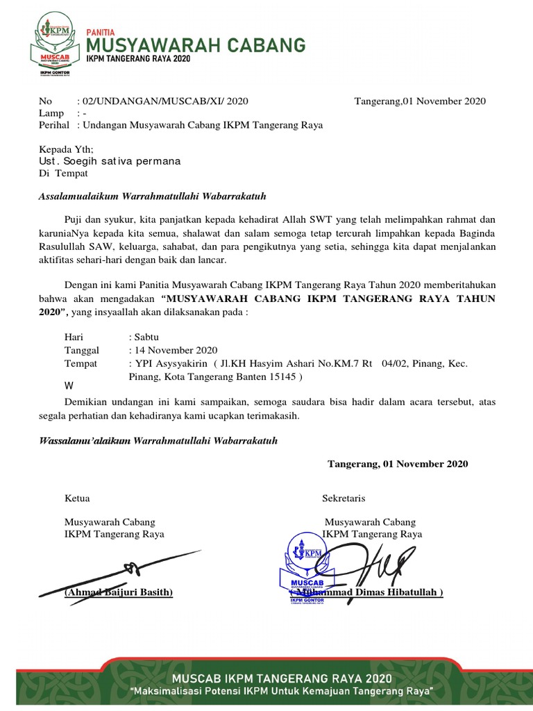 Undangan Muscab Valid | PDF