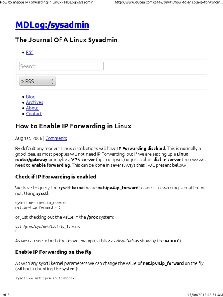 Enable Ip Forwarding | PDF | Linux | Computing