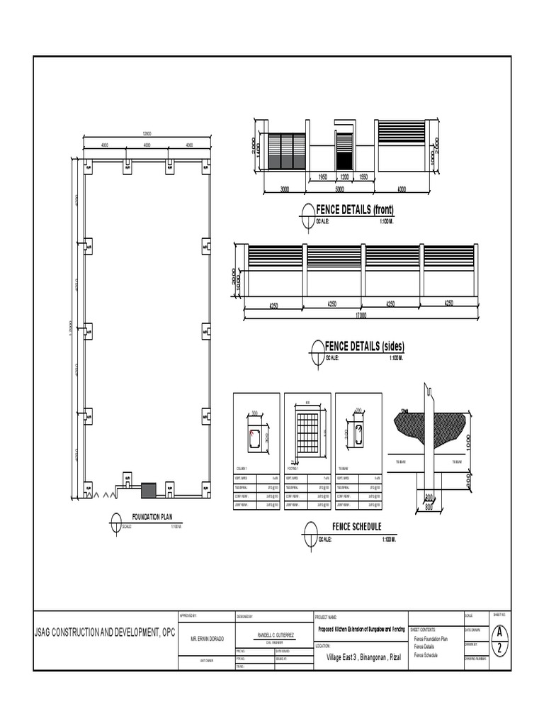 Fence Construction Plans and Details | PDF