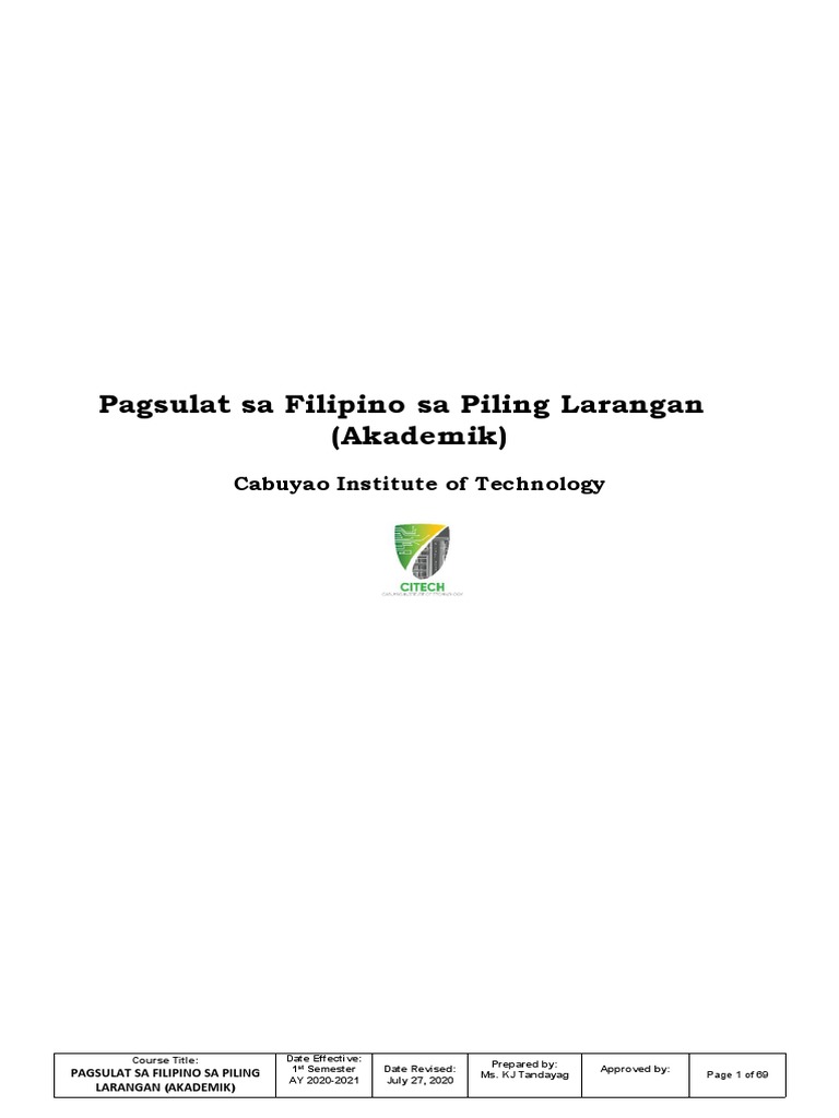 4th Quarter Modules Piling Larangan Akademik | PDF