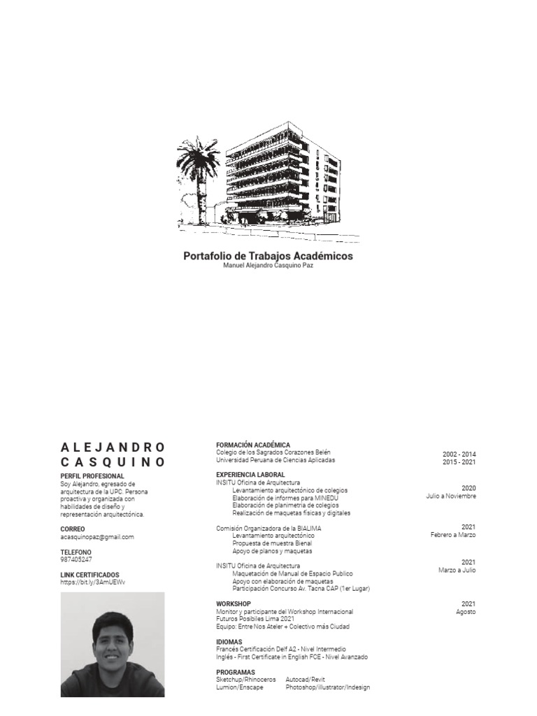 CV Portafolio Alejandro Casquino | PDF | Arte