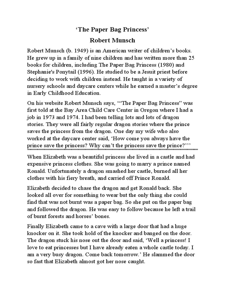 The Paper Bag Princess | PDF | Dragon