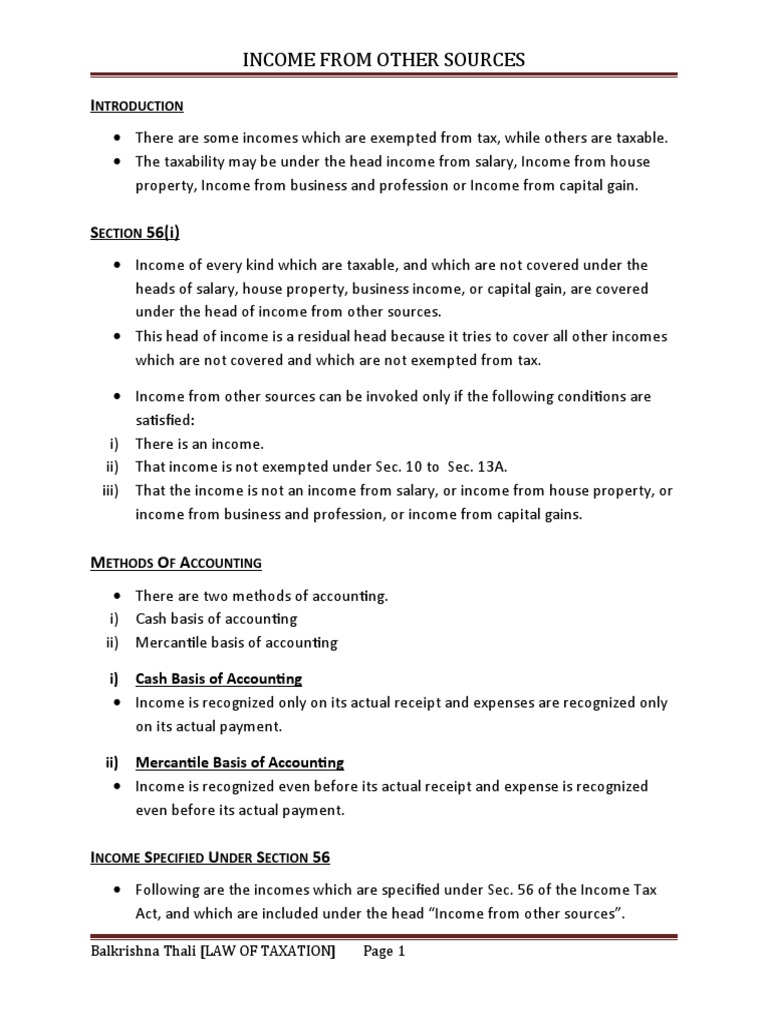 Income From Other Sources | PDF | Dividend | Taxes