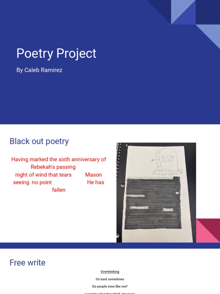 Caleb Ramirez - My Poetry Project | PDF | Poetry
