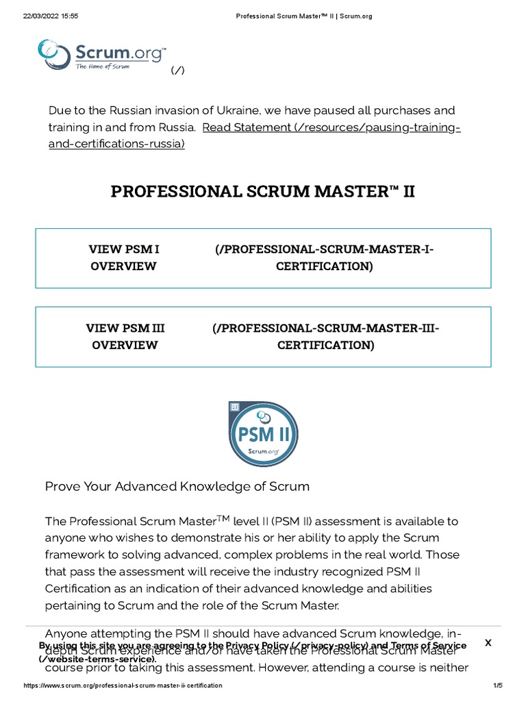 PSM - II - Professional Scrum Master™ II | PDF | Scrum (Software Development) | Cognition