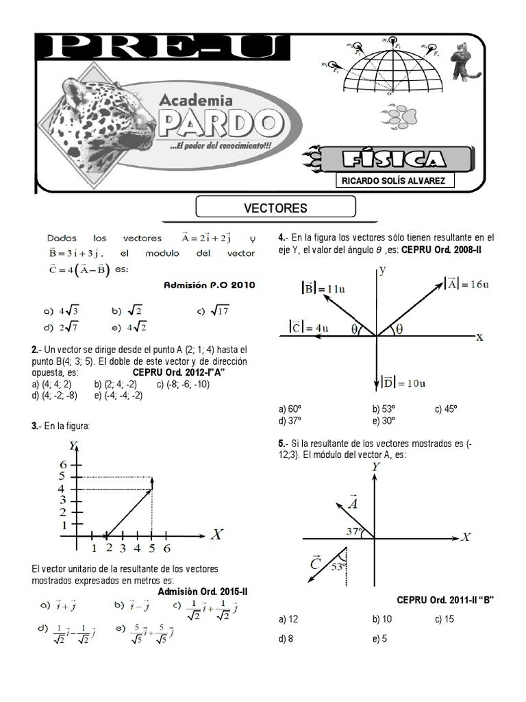 Vectores | Descargar gratis PDF | Vector Euclidiano | Álgebra lineal