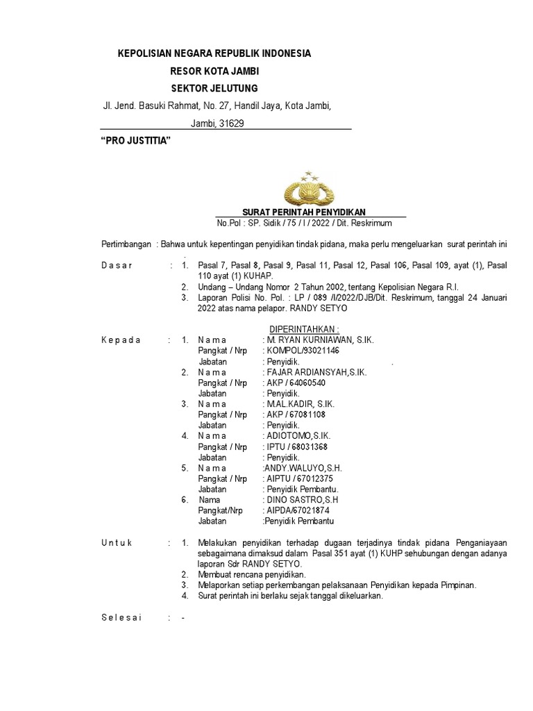 6.surat Perintah Penyidikan | PDF