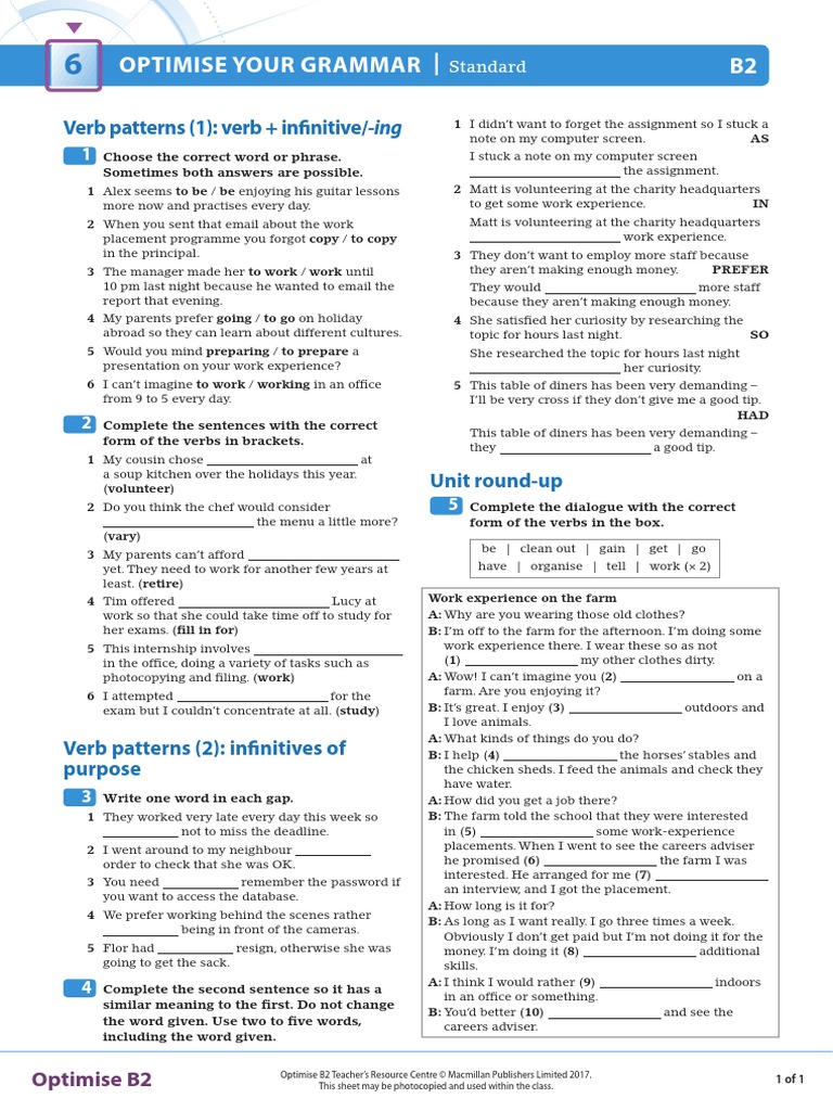 OPT B2 U06 Grammar Standard | PDF | Linguistics
