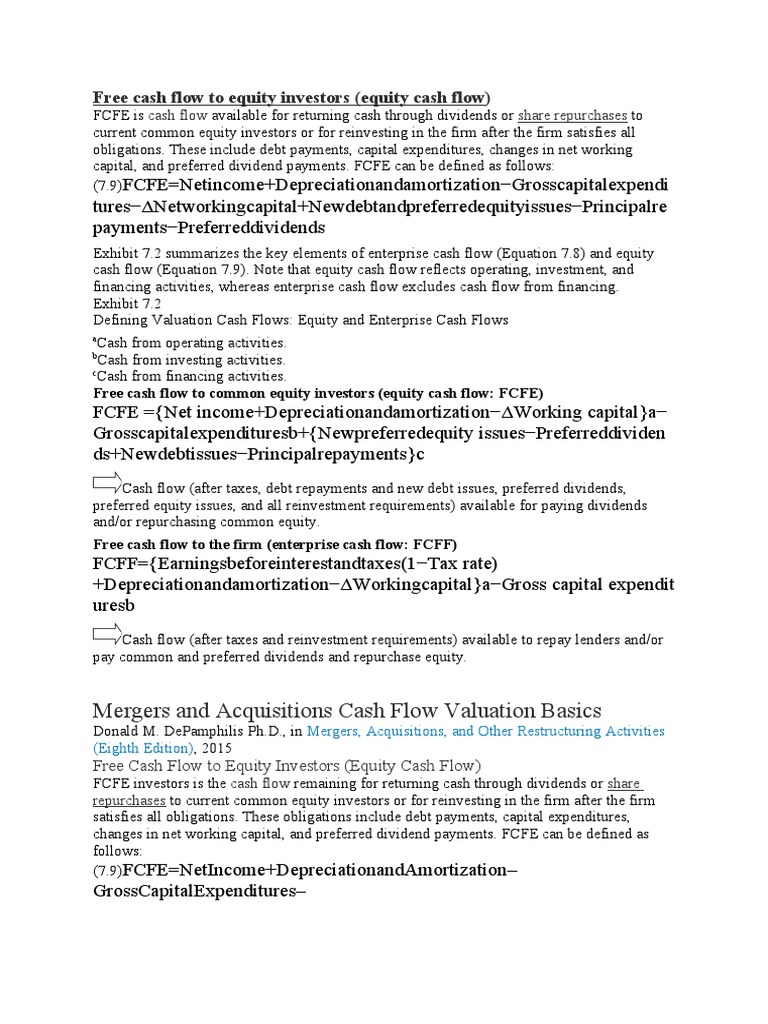 Free Cash Flow to Equity Explained | PDF | Free Cash Flow | Equity ...