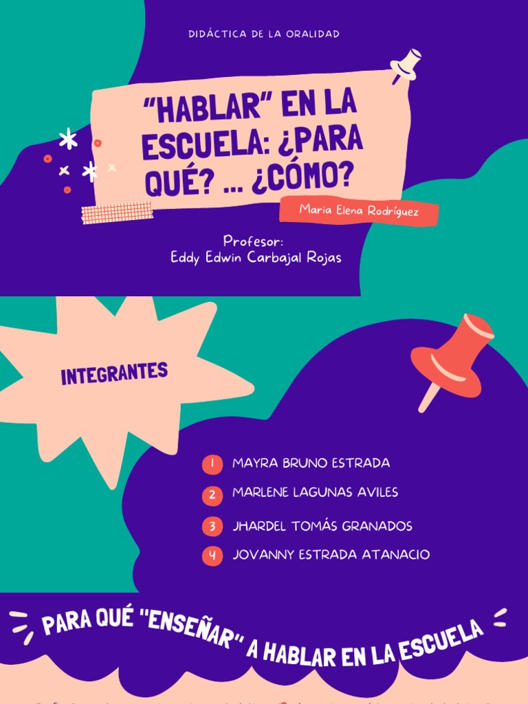 "Hablar" en La Escuela ¿Para Qué ... ¿Cómo | PDF | Salón de clases ...