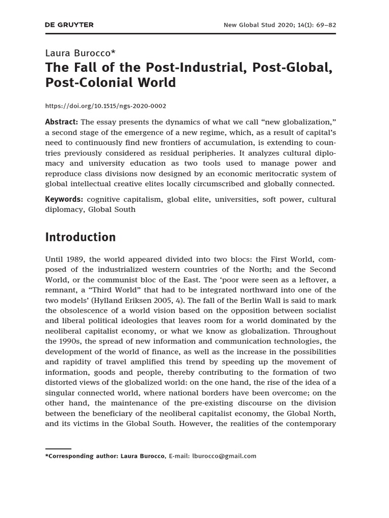 The Fall of The Post-Industrial, Post-Global, Post-Colonial World | PDF ...