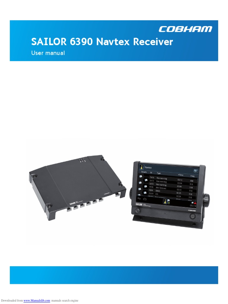 SAILOR 6390 Navtex Receiver: User Manual | PDF | Icon (Computing ...