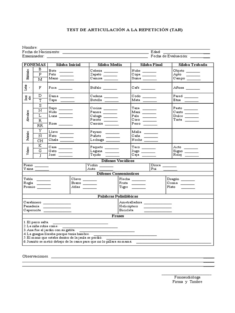 Protocolo TAR | PDF | Lingüística | Voz humana