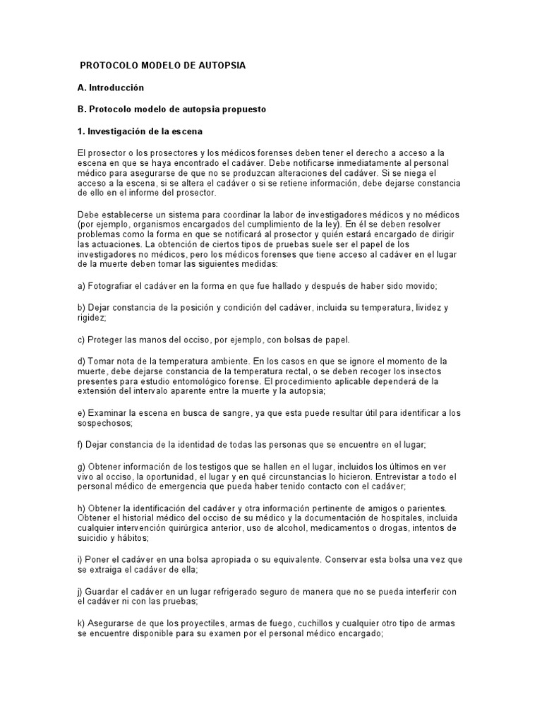 Protocolo Modelo de Autopsia | PDF | Corazón | Antropología
