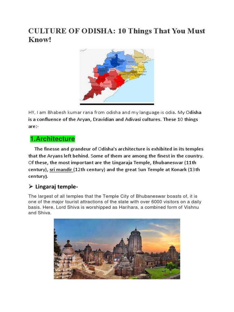 Key Aspects of Odisha's Culture | PDF | Travel | Art