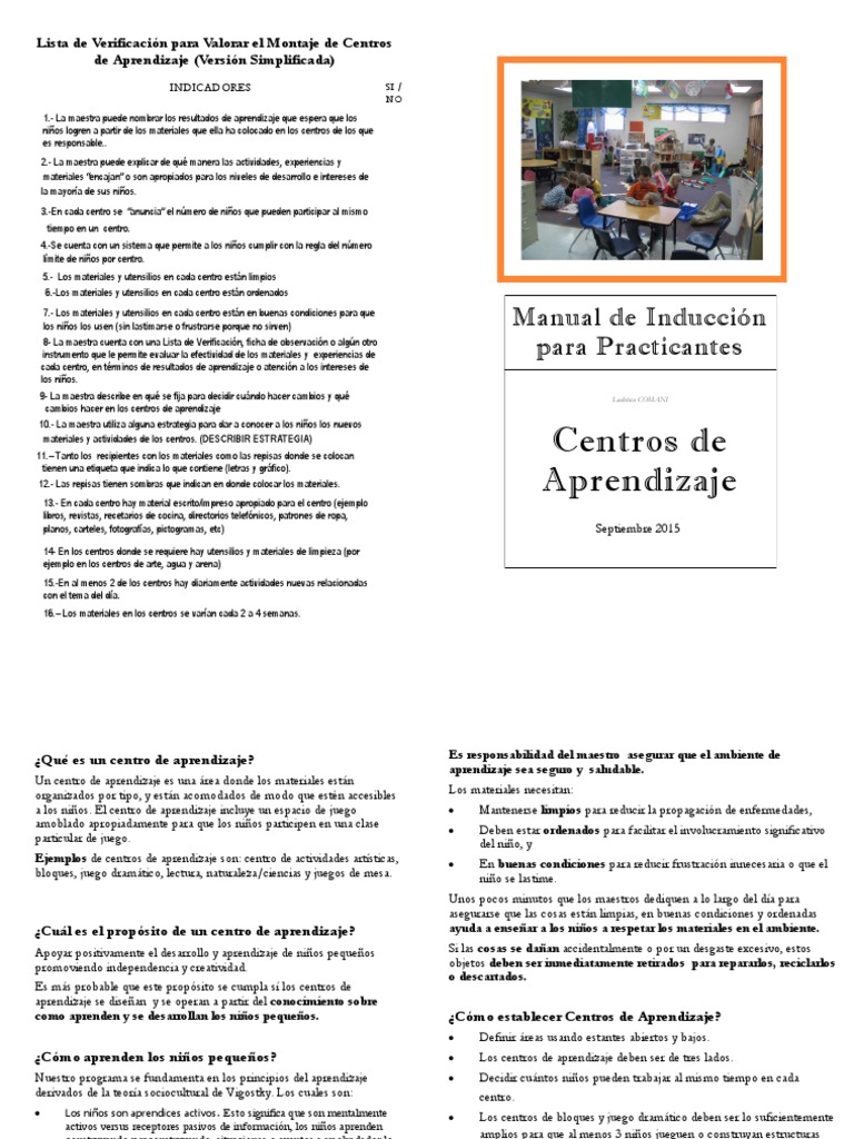 Centros de Aprendizaje | Descargar gratis PDF | Aprendizaje | Salón de ...
